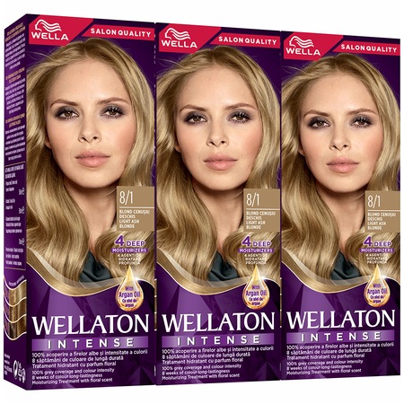 Pachet: 3x Wellaton 8/1, blond cenusiu deschis - eMAG.ro