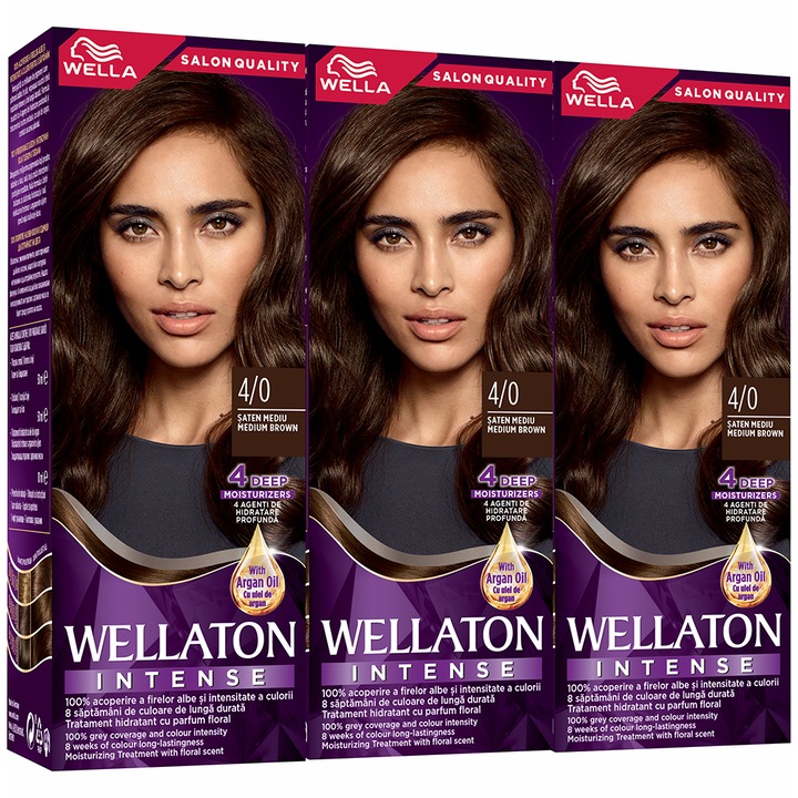 Пакет: 3 x Wellaton 4/0, Средно кестеняво - eMAG.bg