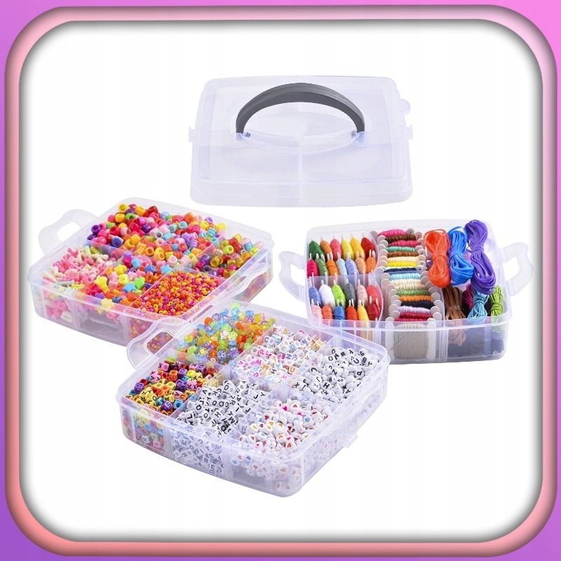 Set de margele pentru realizarea de bijuterii, Pentru copii si adulti ...