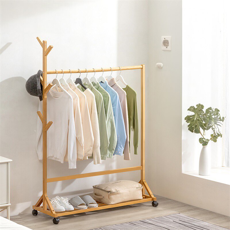 Suport pentru umerase/stander haine, Lemn, 100x155x35 cm, Rebiko - eMAG.ro