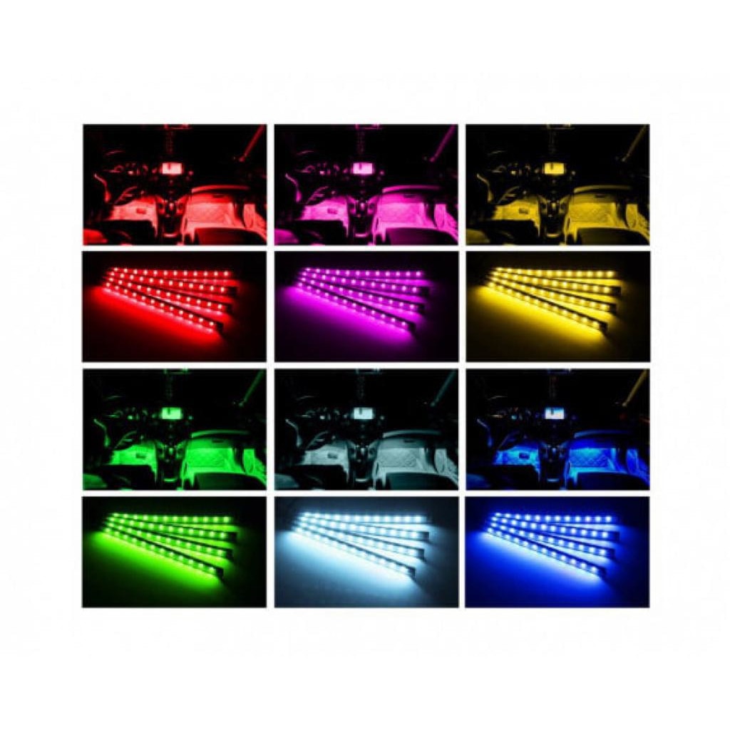Banda LED auto, lumini ambientale, telecomanda, jocuri de lumini, kit ...