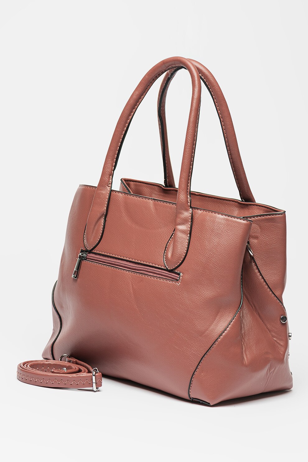 Francesca Rossi, Geanta de piele ecologica cu aplicatie cu nituri, Roz ...