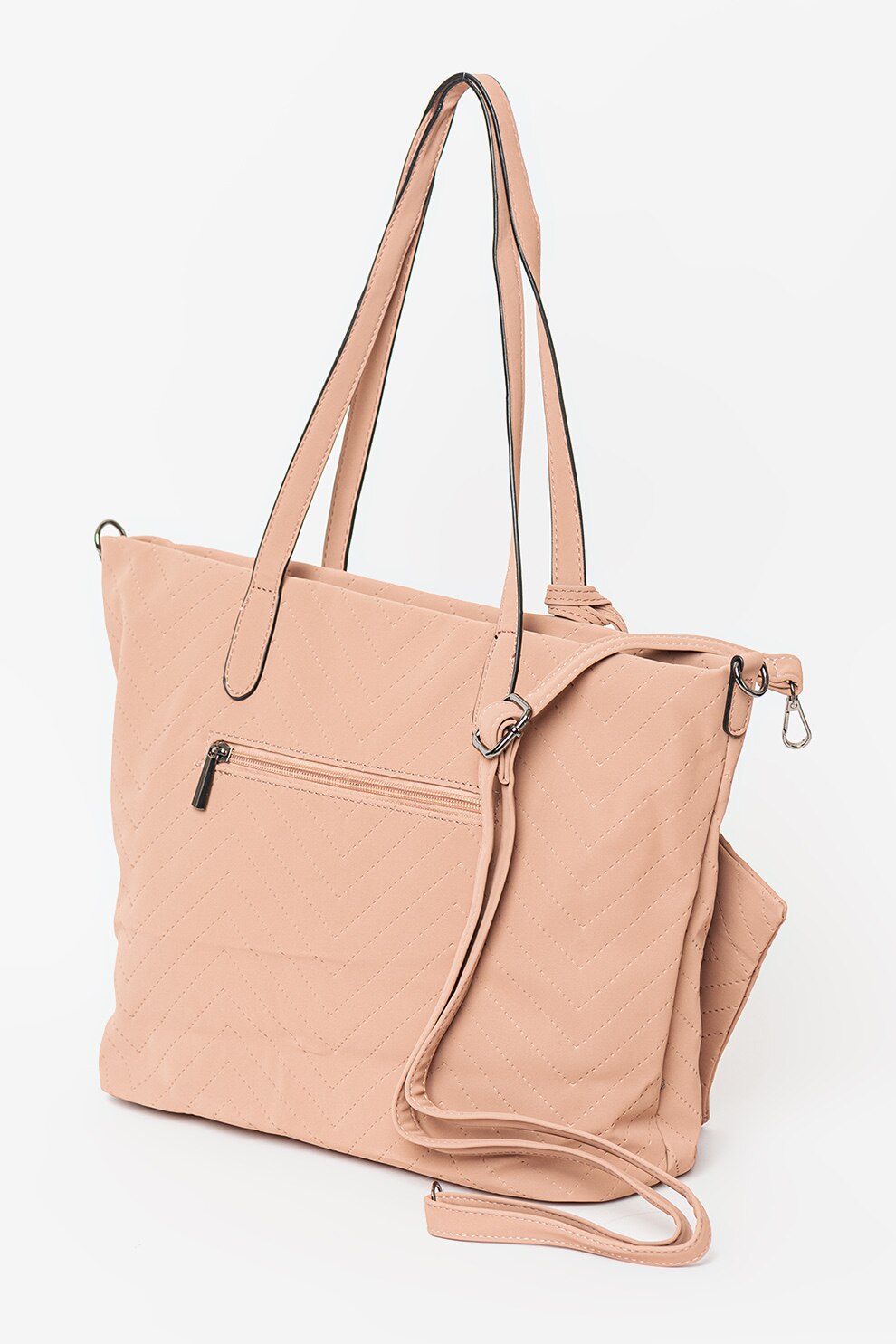 Francesca Rossi, Geanta de umar cu cusaturi contrastante, Roz somon ...