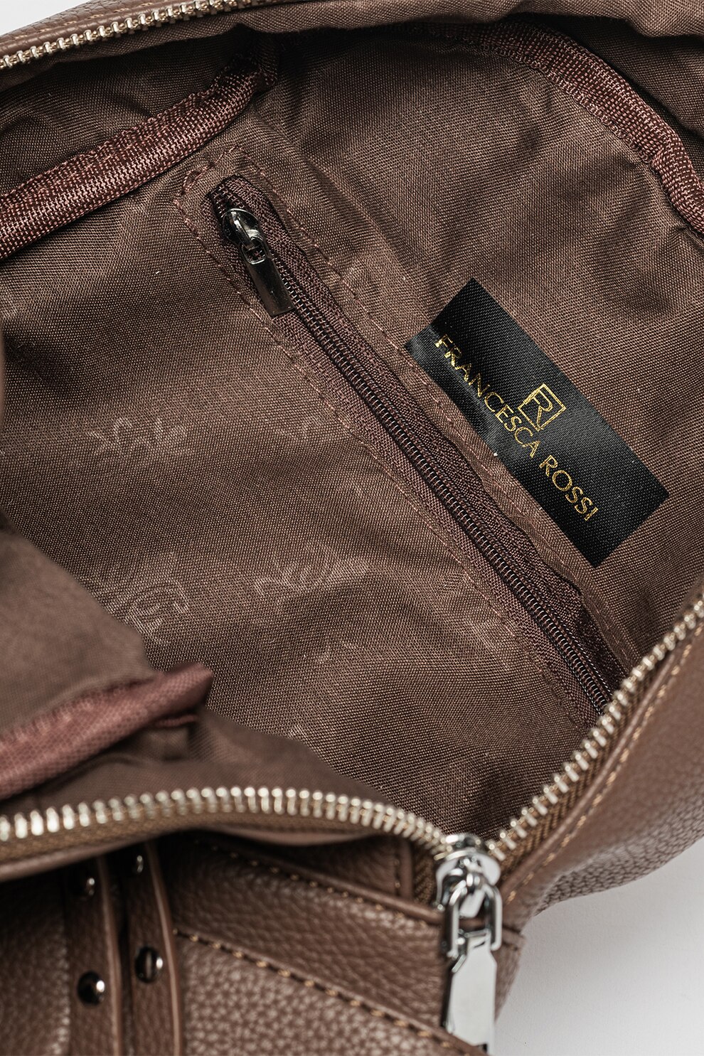 Francesca Rossi, Rucsac de piele ecologica cu buzunare exterioare, Maro ...