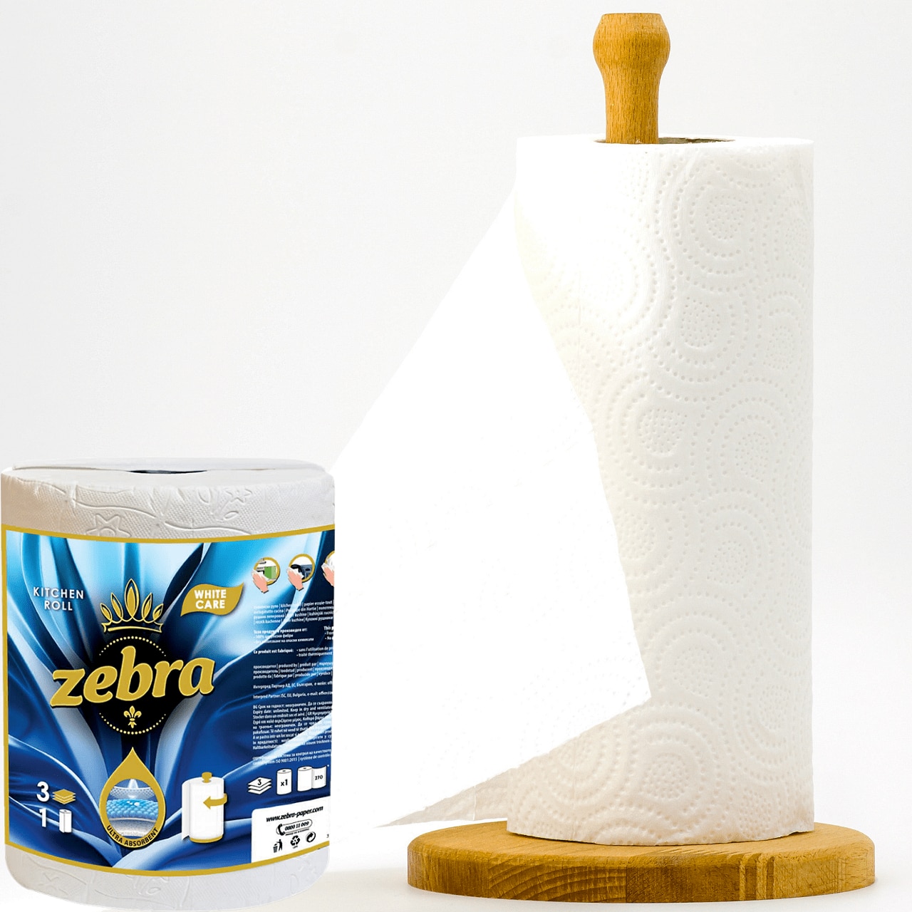 Rola prosop Zebra White Care 3 straturi, 270 foi, 27 x 22,5 cm - eMAG.ro