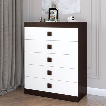 Comoda Sonata 2, Everest, 100 x 80 x 38 cm, Wenge inchis/Stejar craft ...