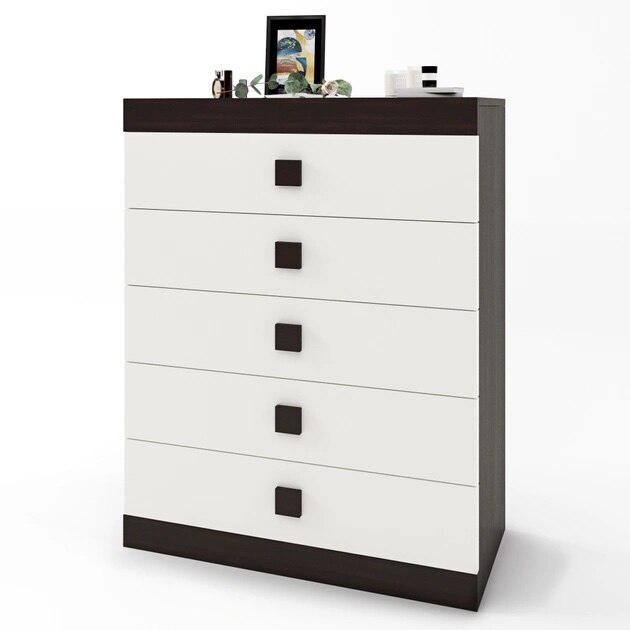 Comoda Sonata 2, Everest, 100 x 80 x 38 cm, Wenge inchis/Stejar craft ...