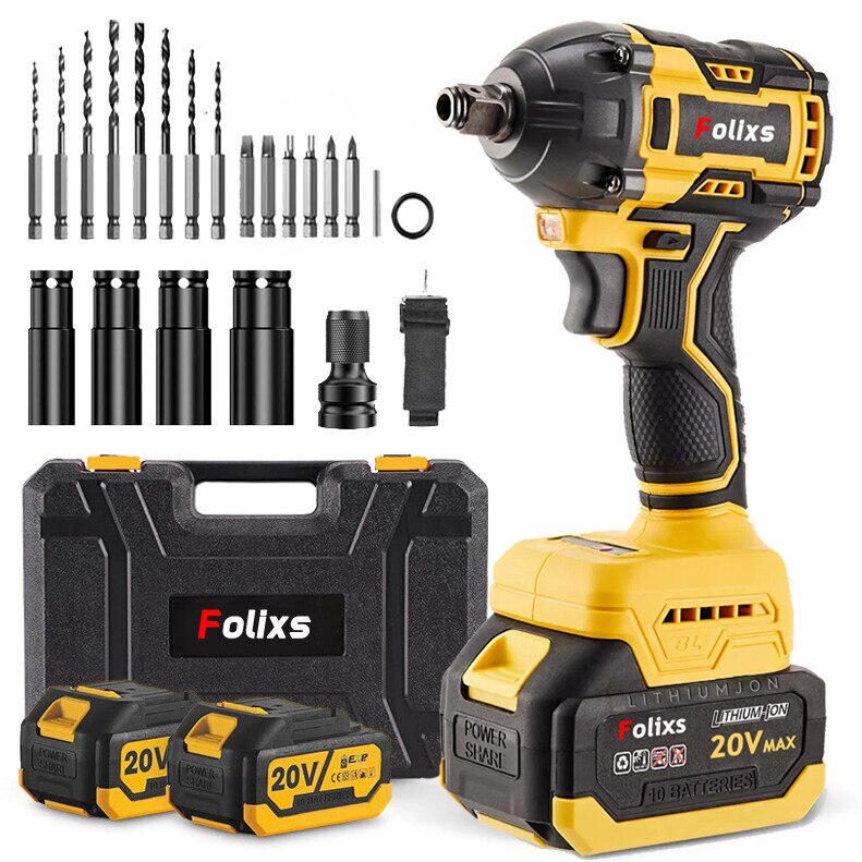 Masina de insurubat cu impact, Folixs®, Motor fara perii, 20 V, 3 Ah ...