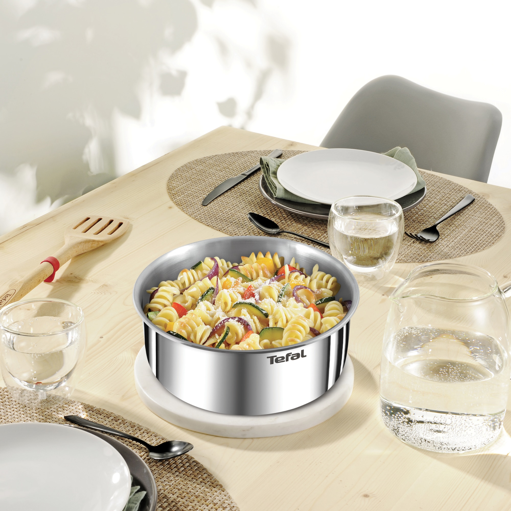 Set de 11 piese Ingenio Emotion L897SB74, inox, Invelis antiaderent, Indicator de temperatura ...