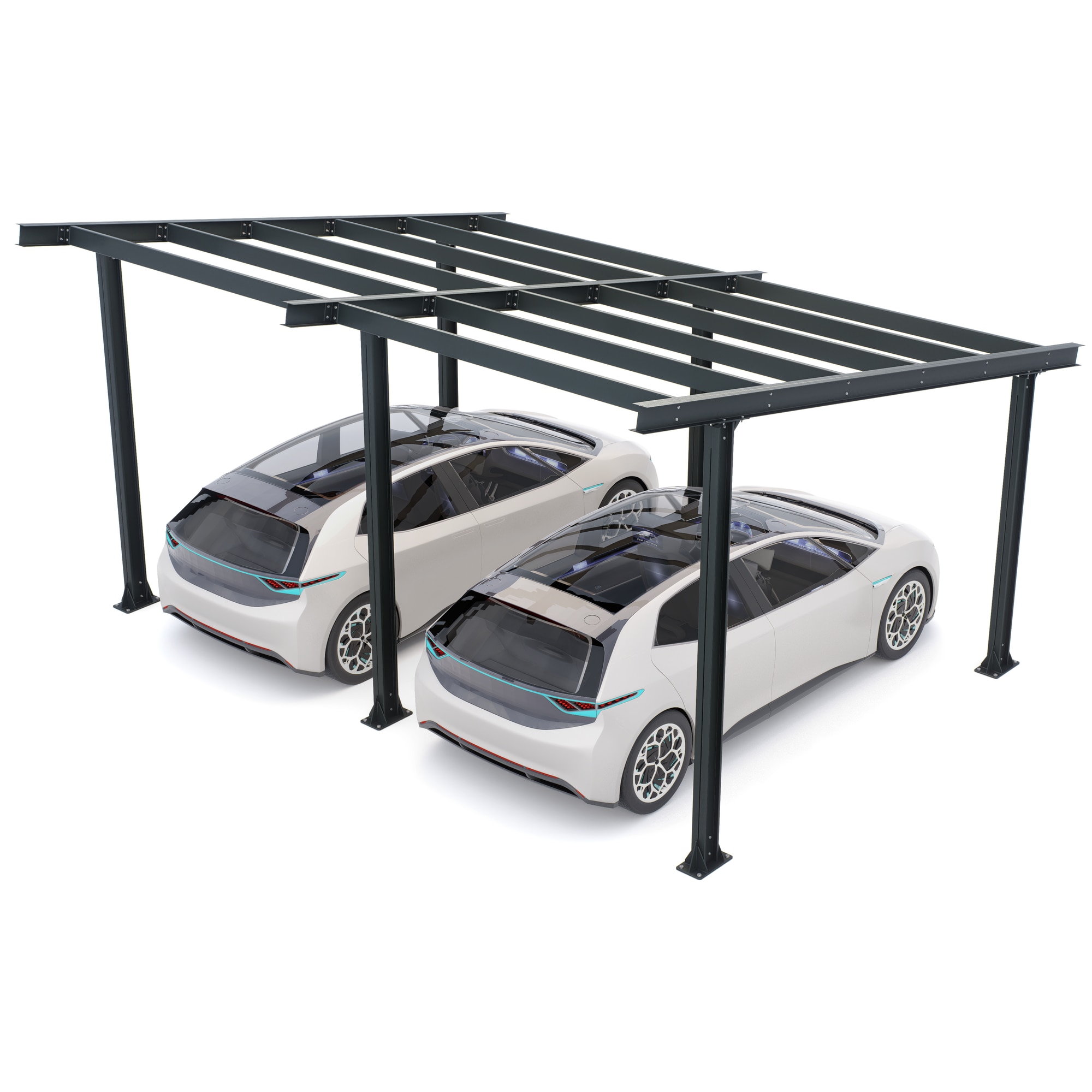 Structura carport auto, Todome, Model 05, 2 locuri, Metal, Gri antracit ...