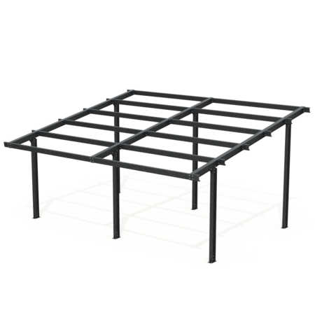 Structura carport auto, Todome, Model 05, 2 locuri, Metal, Gri antracit ...