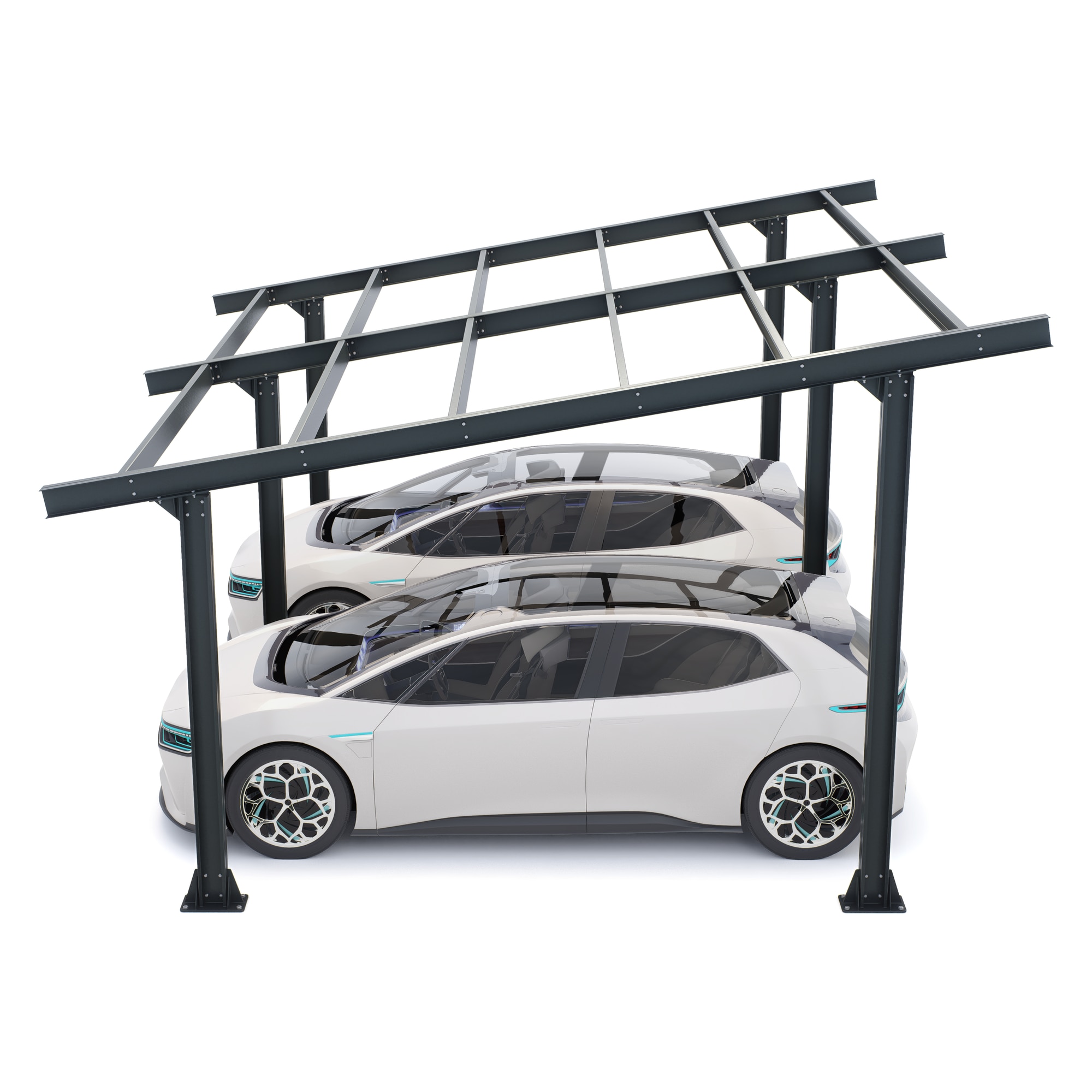 Structura carport auto, Todome, Model 05, 2 locuri, Metal, Gri antracit ...