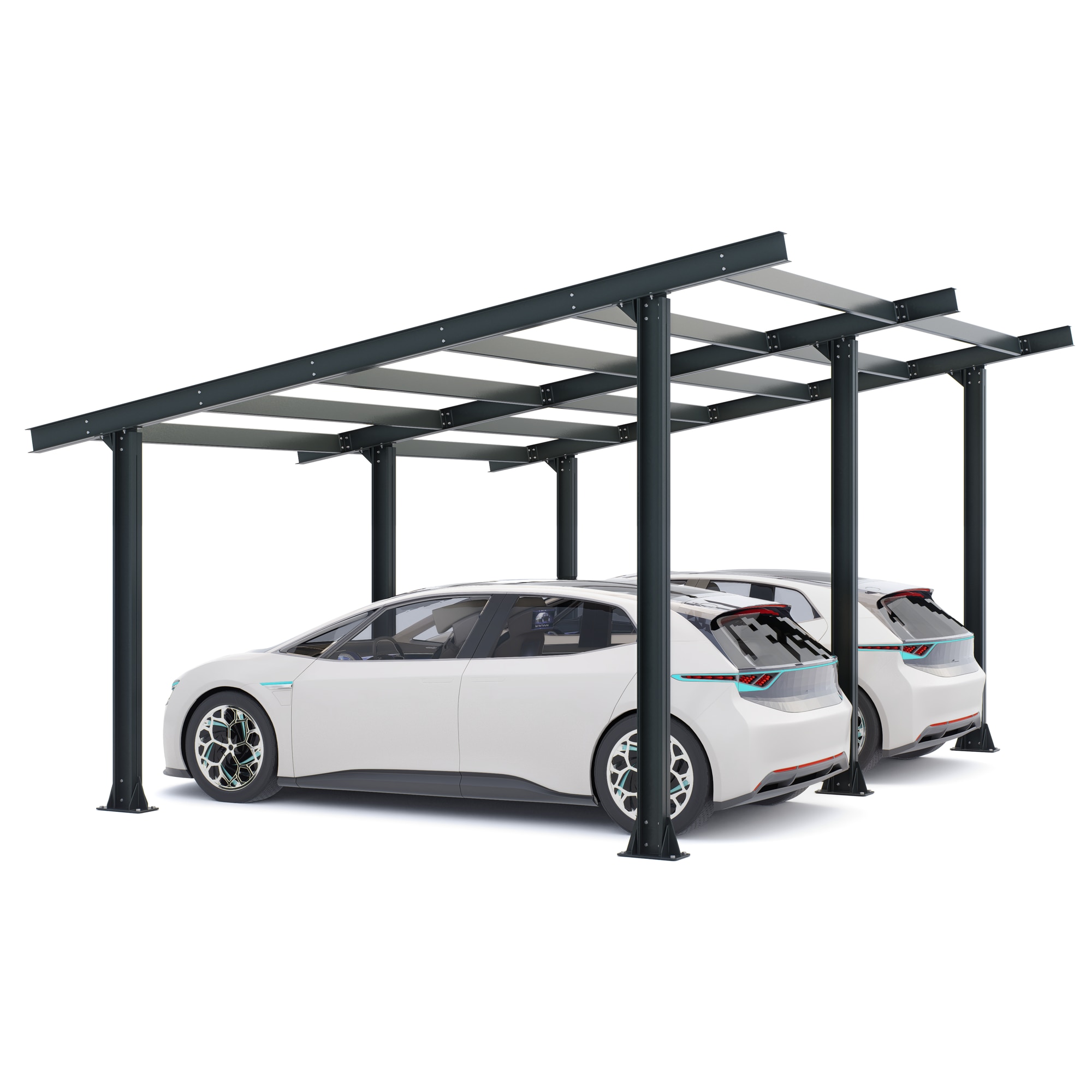 Structura carport auto, Todome, Model 05, 2 locuri, Metal, Gri antracit ...