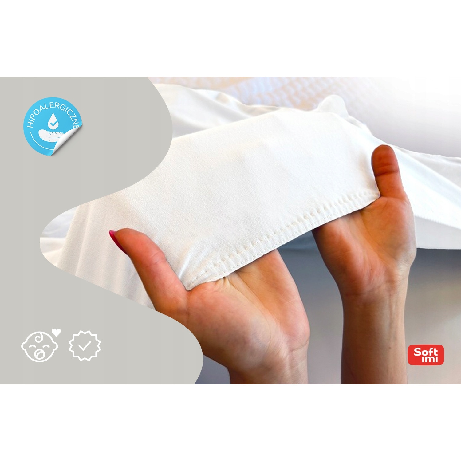 Cearceaf de pat cu elastic, Softimi, 120x200, groasa, 100% bumbac, alb ...