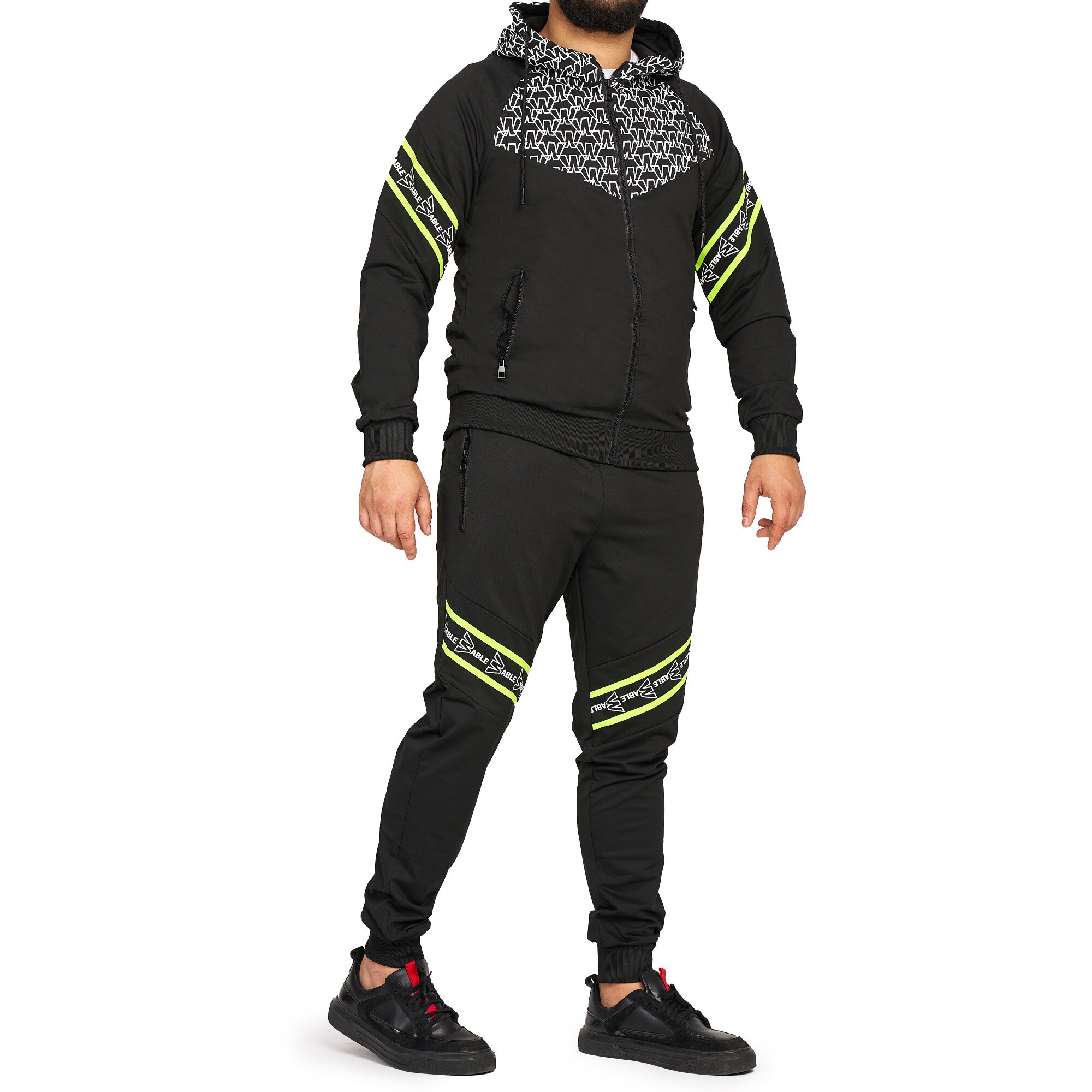 Trening barbatesc Slim-Fit Bleumarin/Negru-Verde M - eMAG.ro