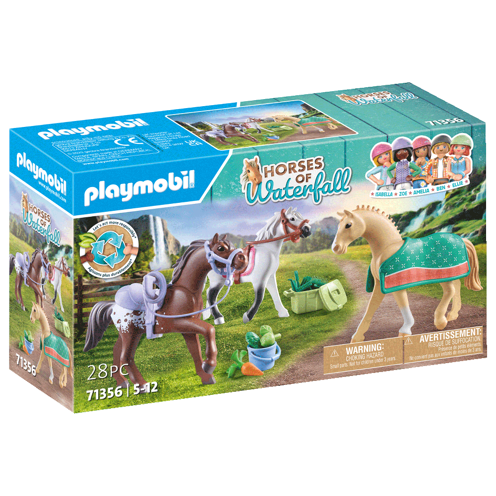 Playmobil Horses of Waterfall - Set 3 cai, cu accesorii - eMAG.ro