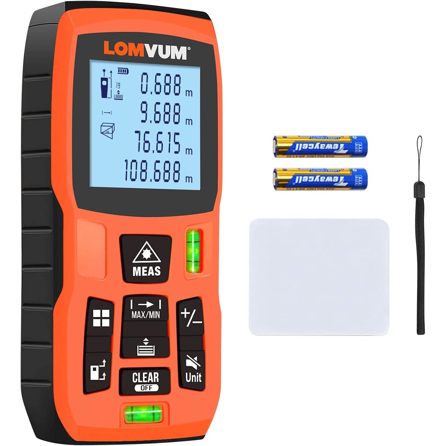 Telemetru Laser QttvbTna LV5800, Distanta 120m, Ecran LCD iluminat, Set ...