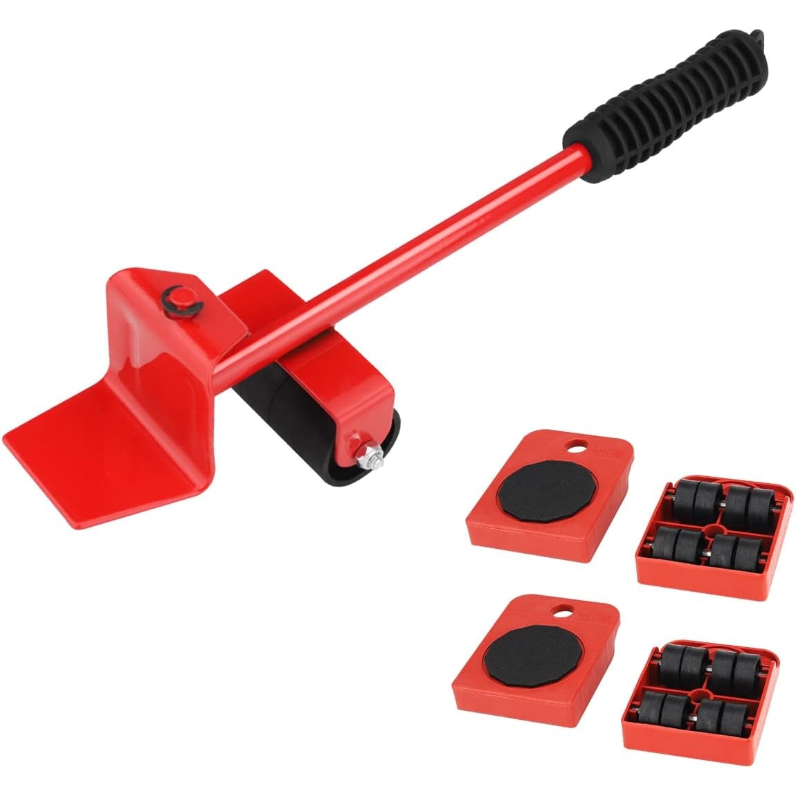 Kit de mutare mobila grea, Jormftte, 4 rotile de mobila si 1 cric ...