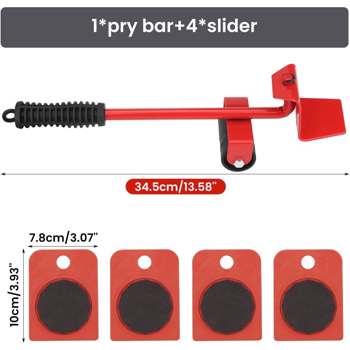 Kit de mutare mobila grea, Jormftte, 4 rotile de mobila si 1 cric ...