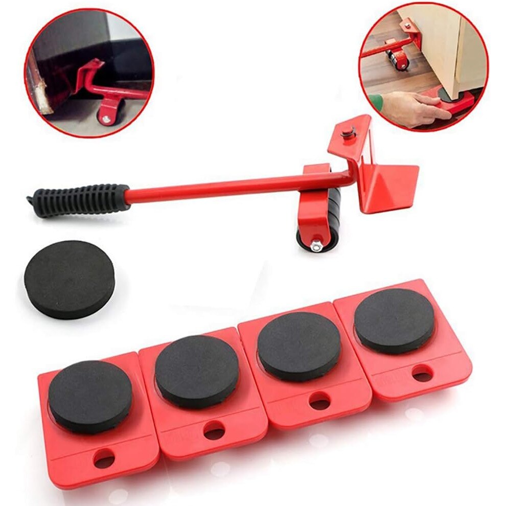 Set de roti pentru mobila, Jormftte, pentru ridicare si deplasare, rosu ...