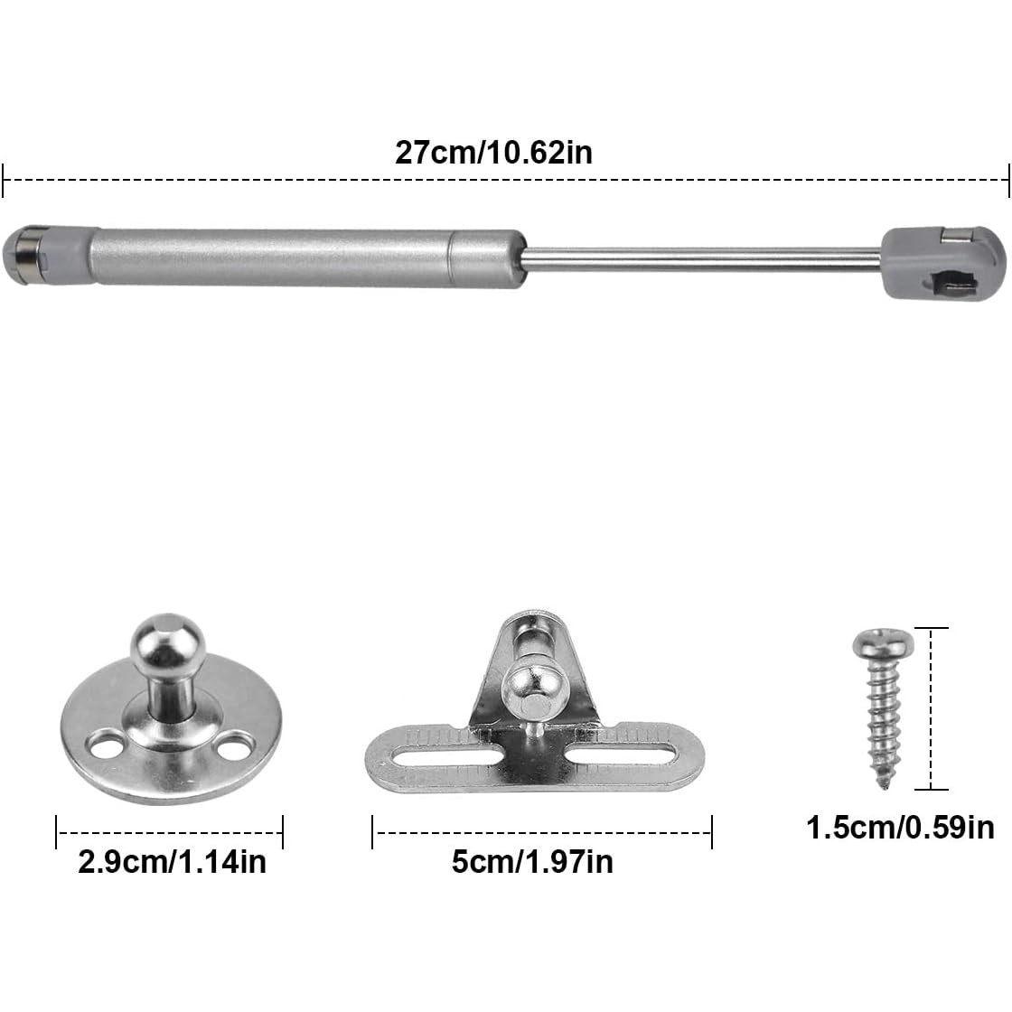 Set 2 balamale hidraulice pentru mobilier, Mmgoqqt, Plastic/ Zinc, 27 ...