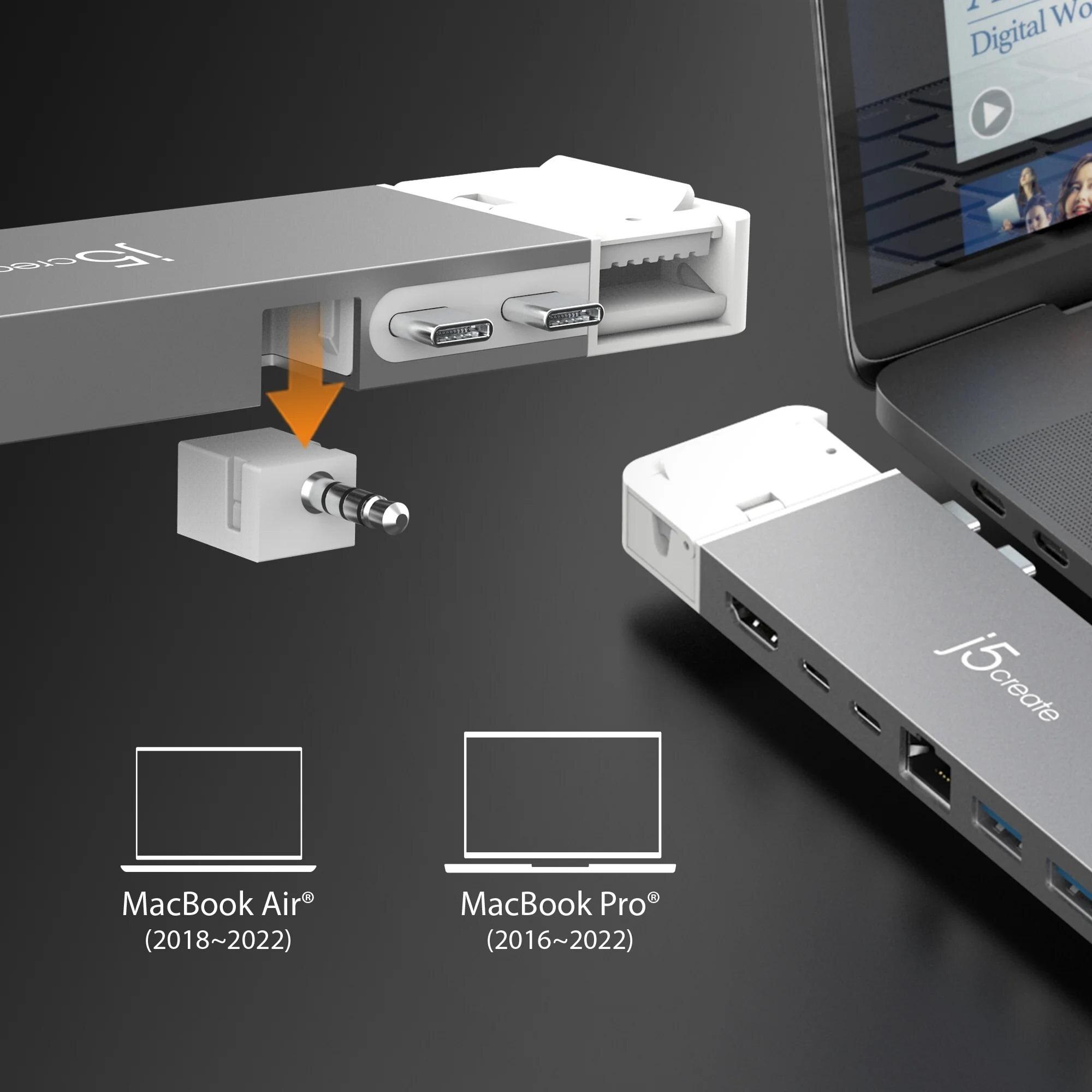 J5create JCD395, 4K60 Pro USB4 Хъб, MagSafe Kit, За MacBook Pro 2021/ ...