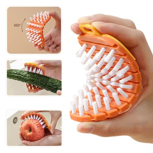 Perie pentru legume si fructe, Sunmostar, Polietilena, Portocaliu - eMAG.ro