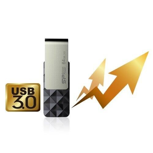 Stick memorie USB, Silicon Power, 64 GB, Negru/Argintiu - eMAG.ro