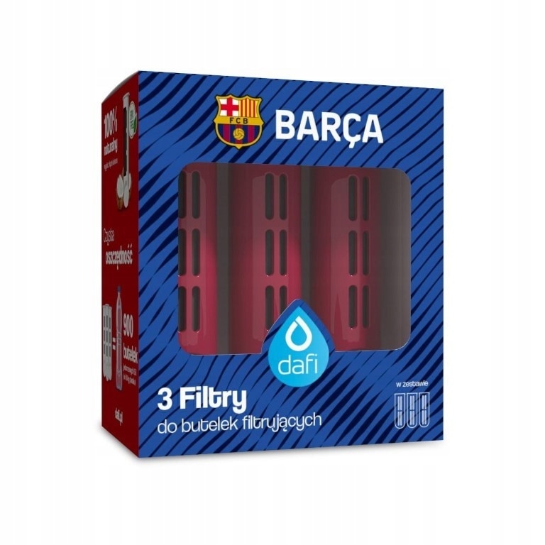Set de 3 filtre de apa, Dafi, FC Barcelona, Visiniu - eMAG.ro