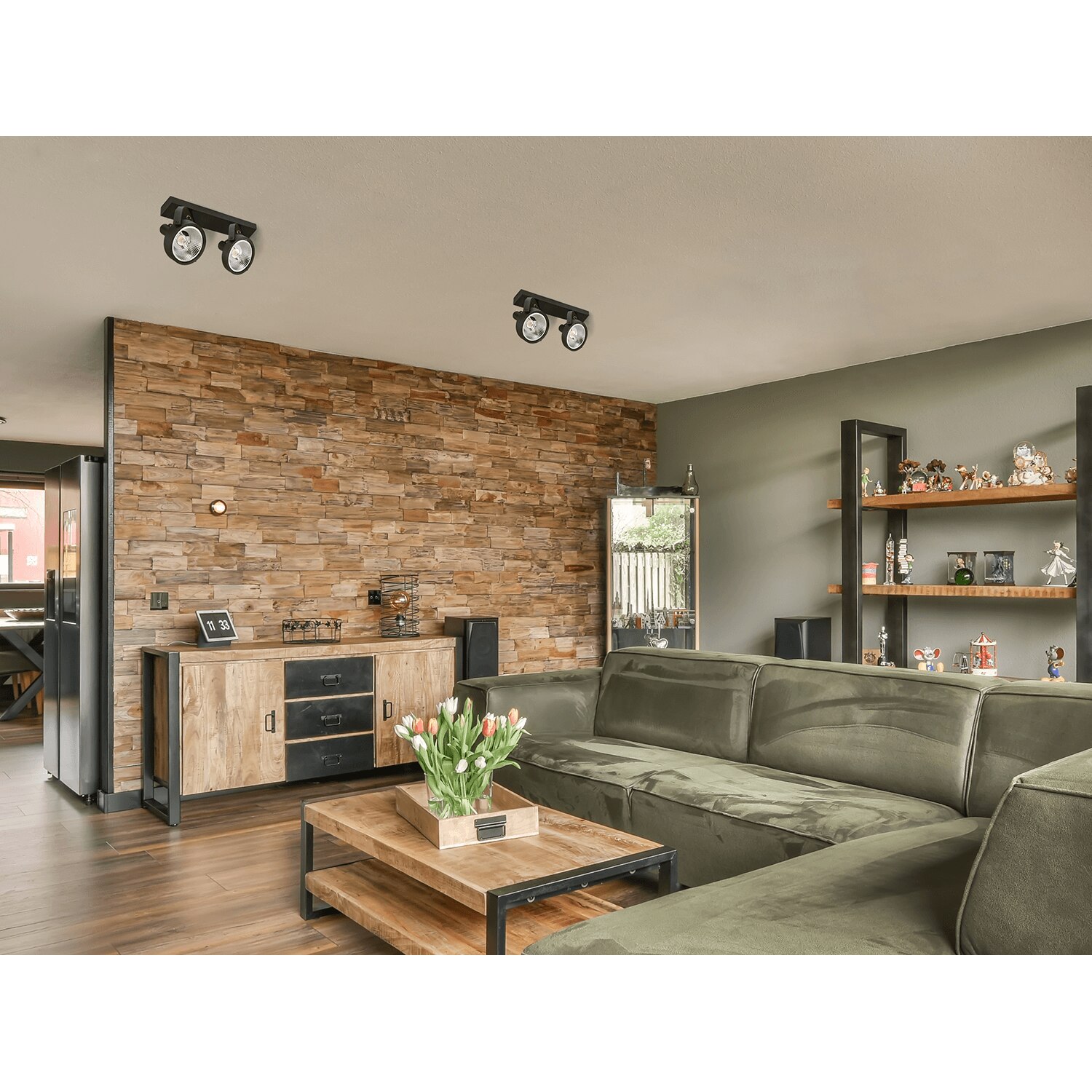 LED Leon x2 felszíni falra/mennyezetre szerelhető lámpatest AR111 ...