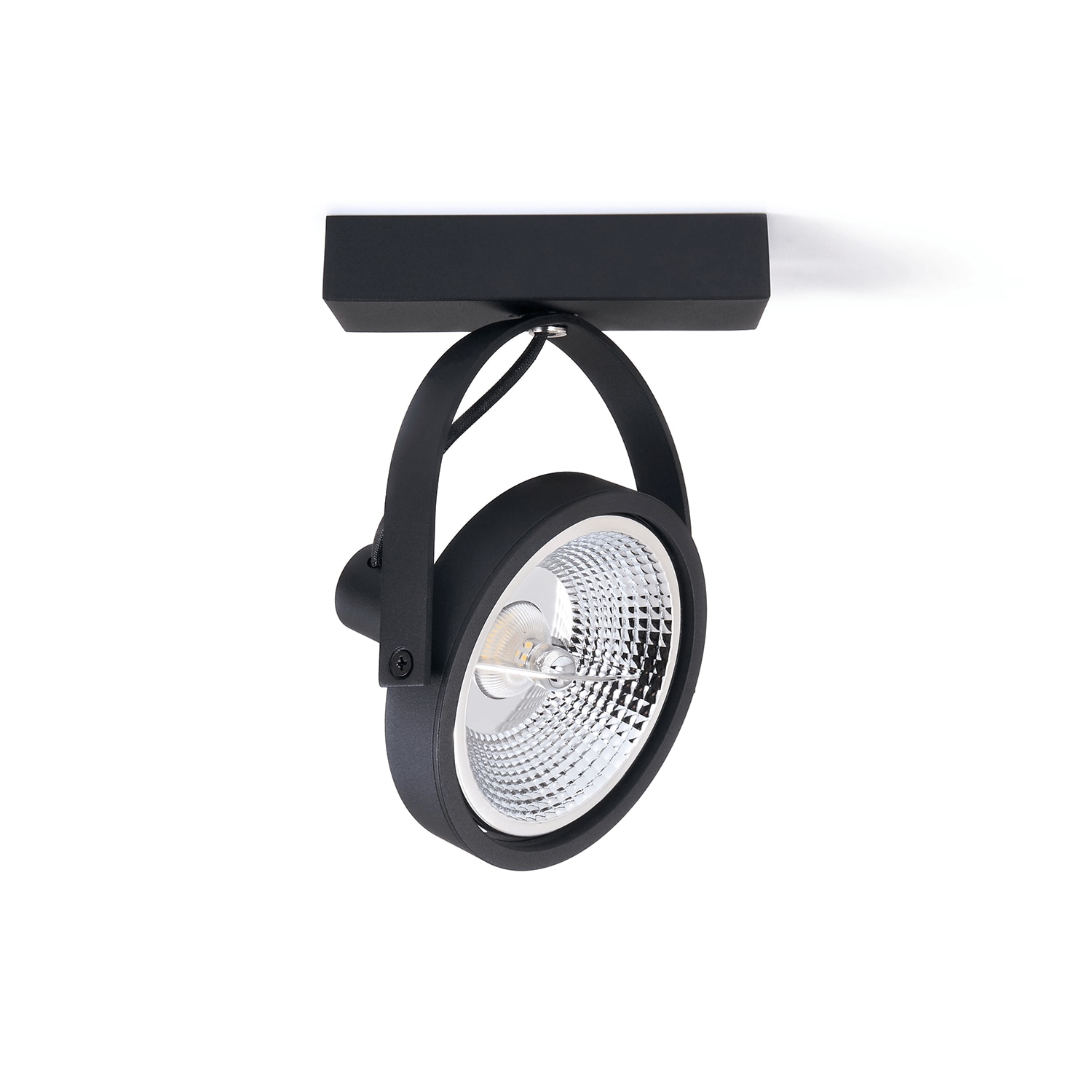 LED Leon x1 AR111 felszíni fali/mennyezeti lámpatest, matt fekete ...