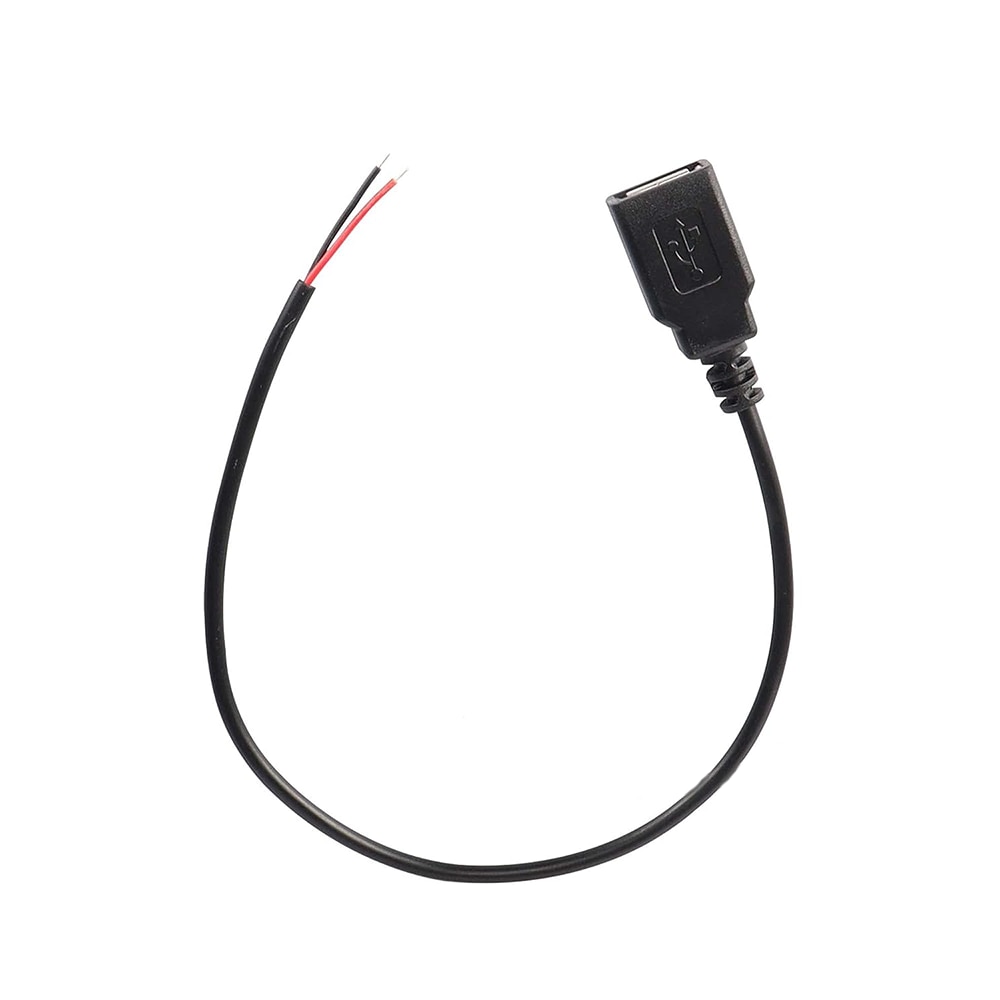 Cablu cu mufa USB A 2.0 mama la 2 fire deschise, 25 cm, negru - eMAG.ro