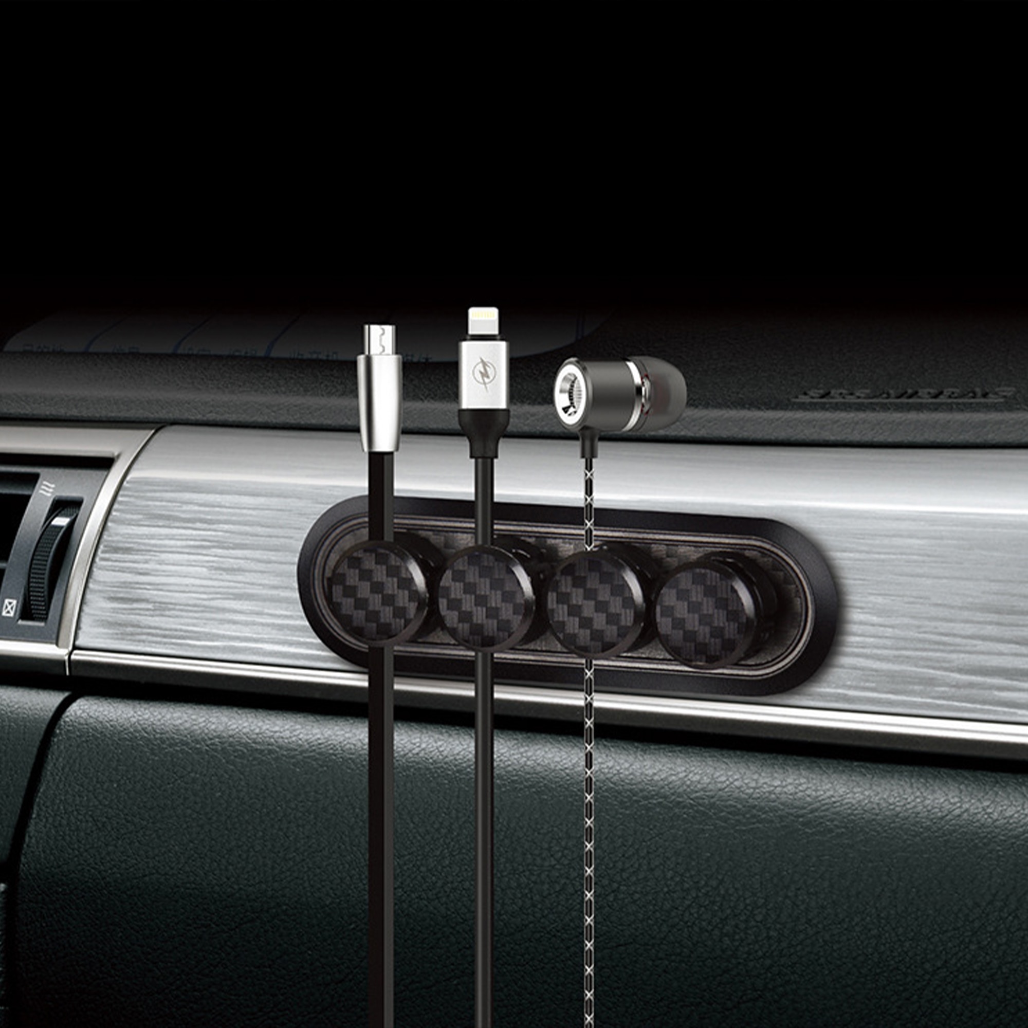 Organizator de cabluri Timebox, cu 4 locuri, Reutilizabil, Autoadeziv ...