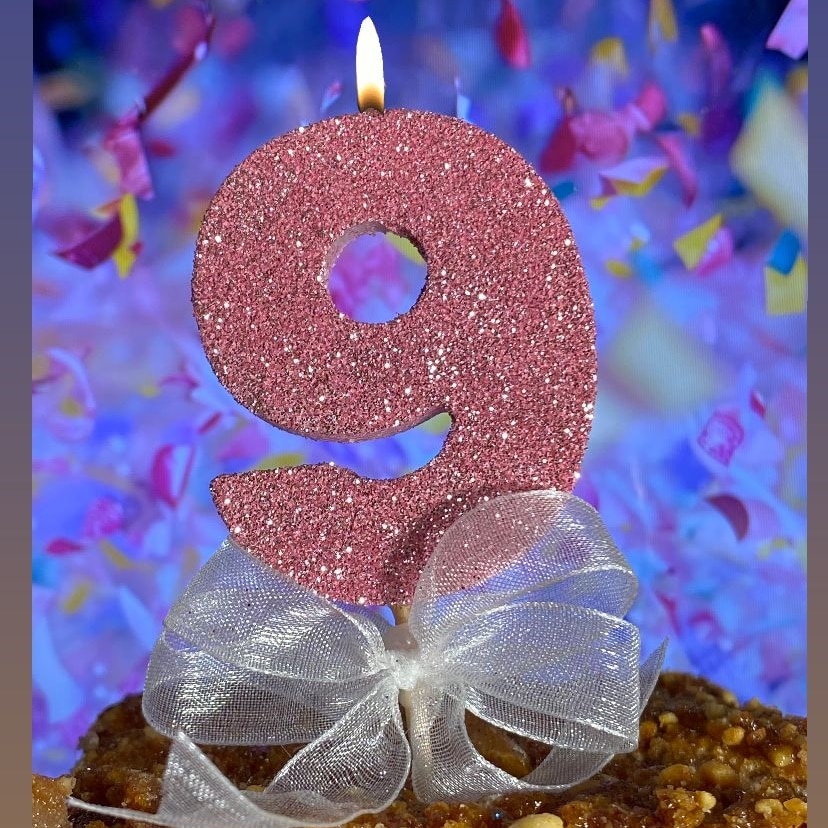 Lumanare aniversara cifra 9, 5 cm, Roz pal - eMAG.ro