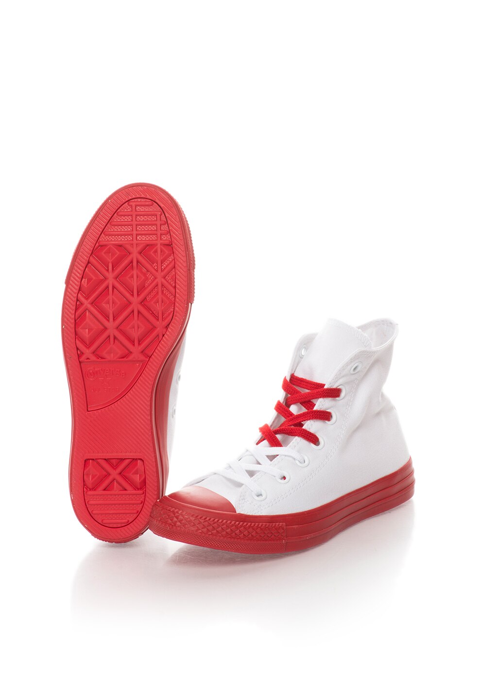 Converse Tenisi inalti alb cu rosu de panza 37.5 - eMAG.ro