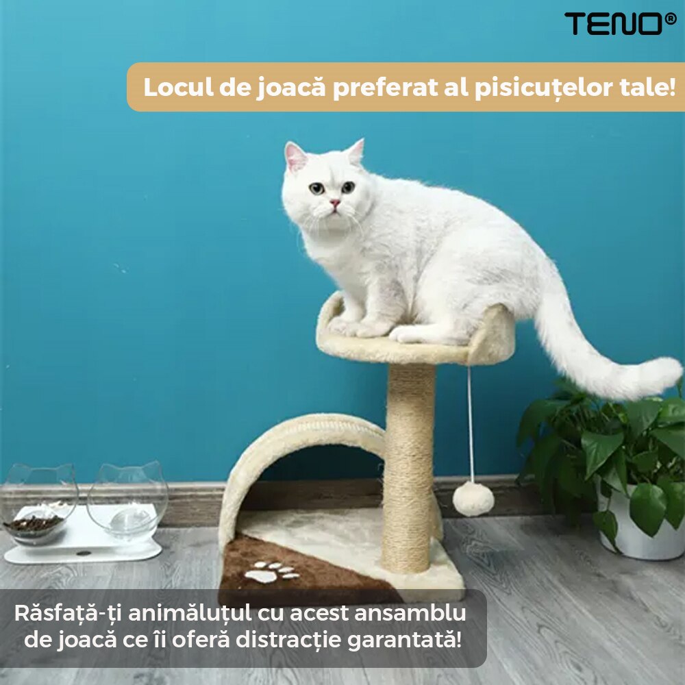 Ansamblu de Joaca pentru Pisici Teno®, 1 nivel, loc de relaxare ...