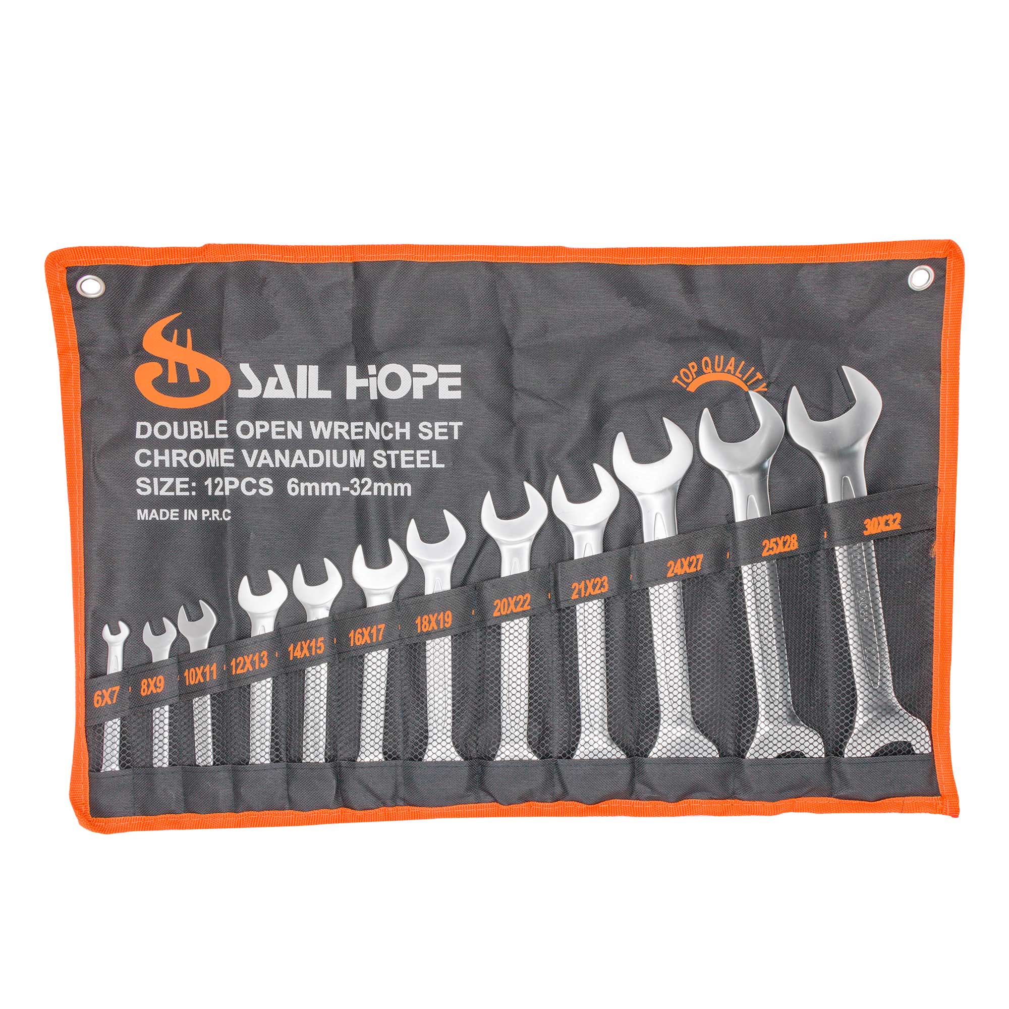 Set de 12 chei fixe husa, din otel Cr-V - eMAG.ro