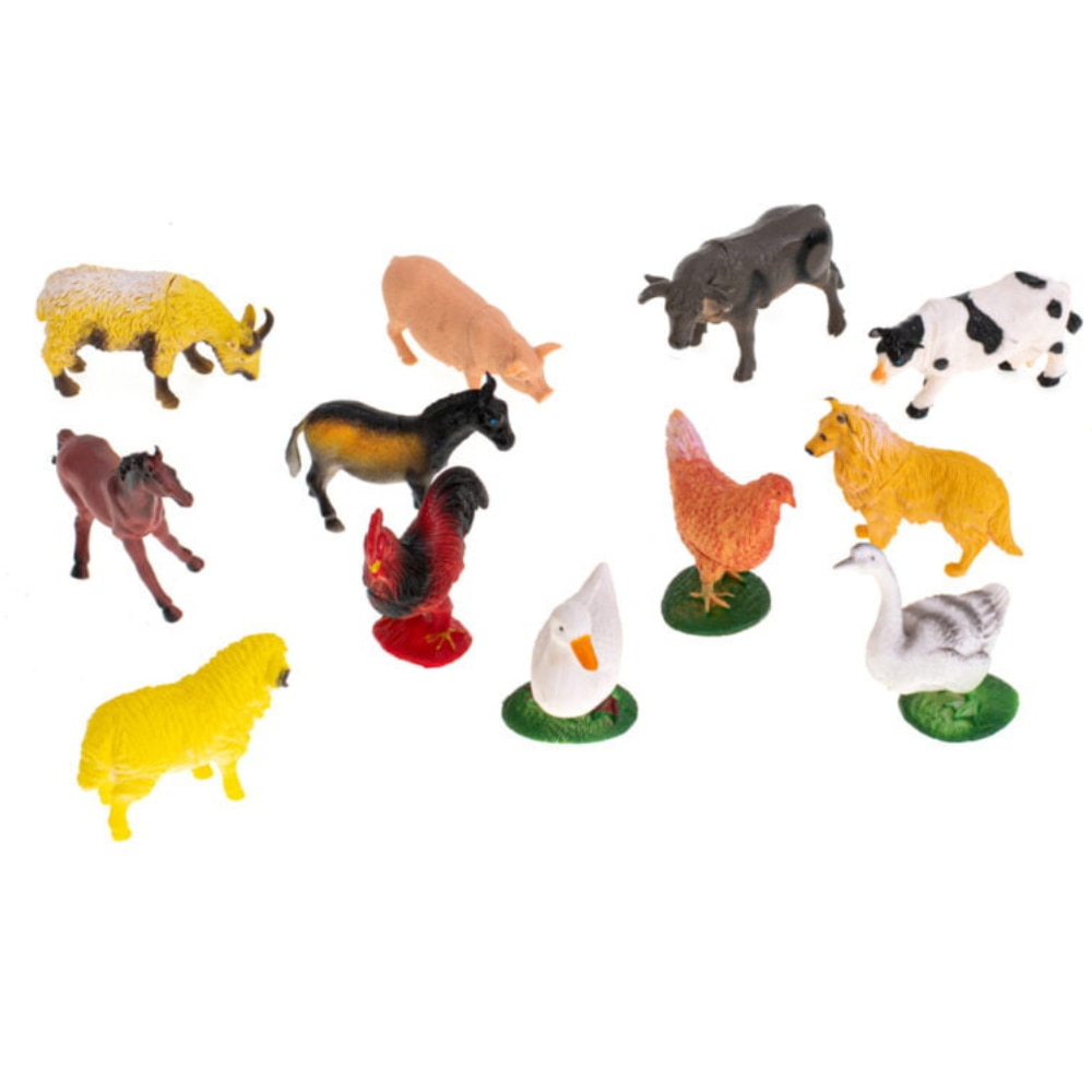 Set de 12 figurine cu animale domestice de la Ferma – Farm Animals, 7 ...