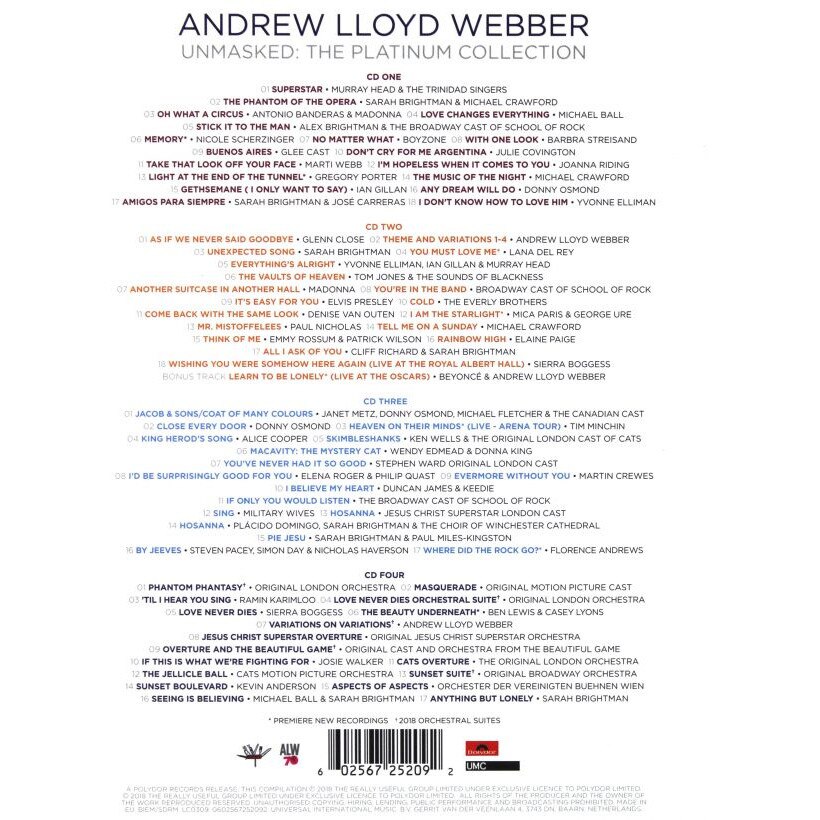 Andrew Lloyd Webber: The Platinum Collection (Deluxe) [4CD] - eMAG.bg