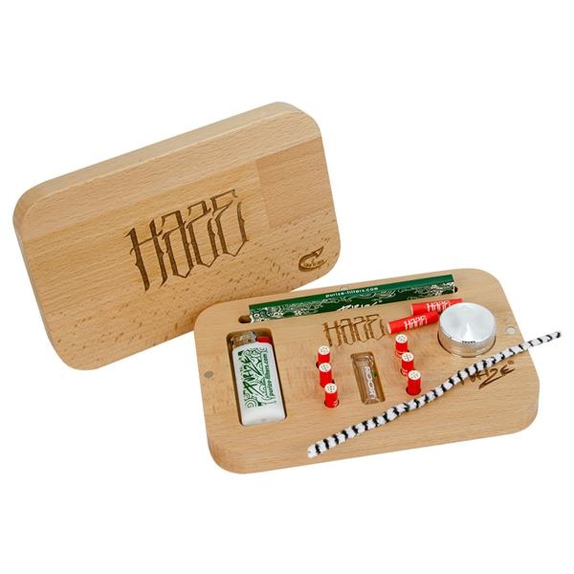 Set Purize x Haze Tava de Rulat, Grinder tutun, Filtre, Perie, Suport ...