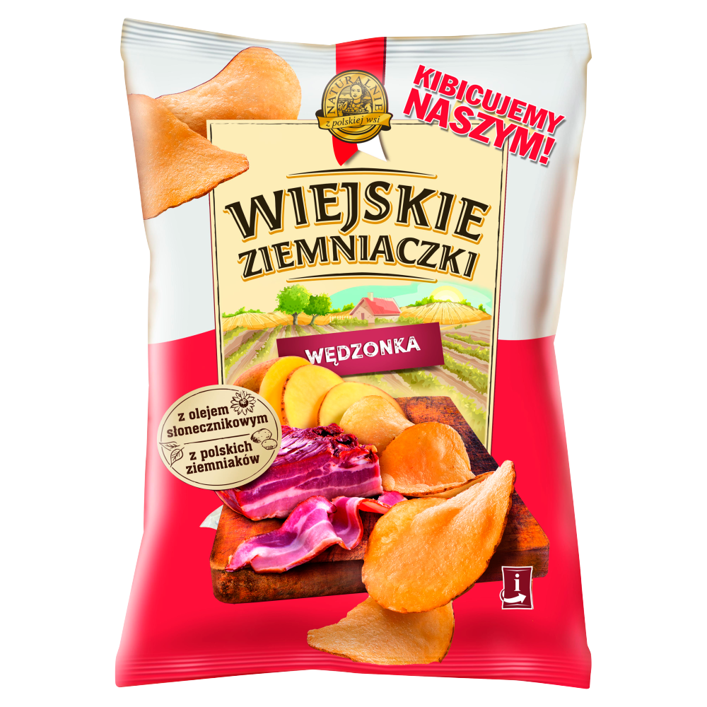 Chips de cartofi cu aroma de carne afumata, Wiejskie Ziemniaczki, 130 G ...