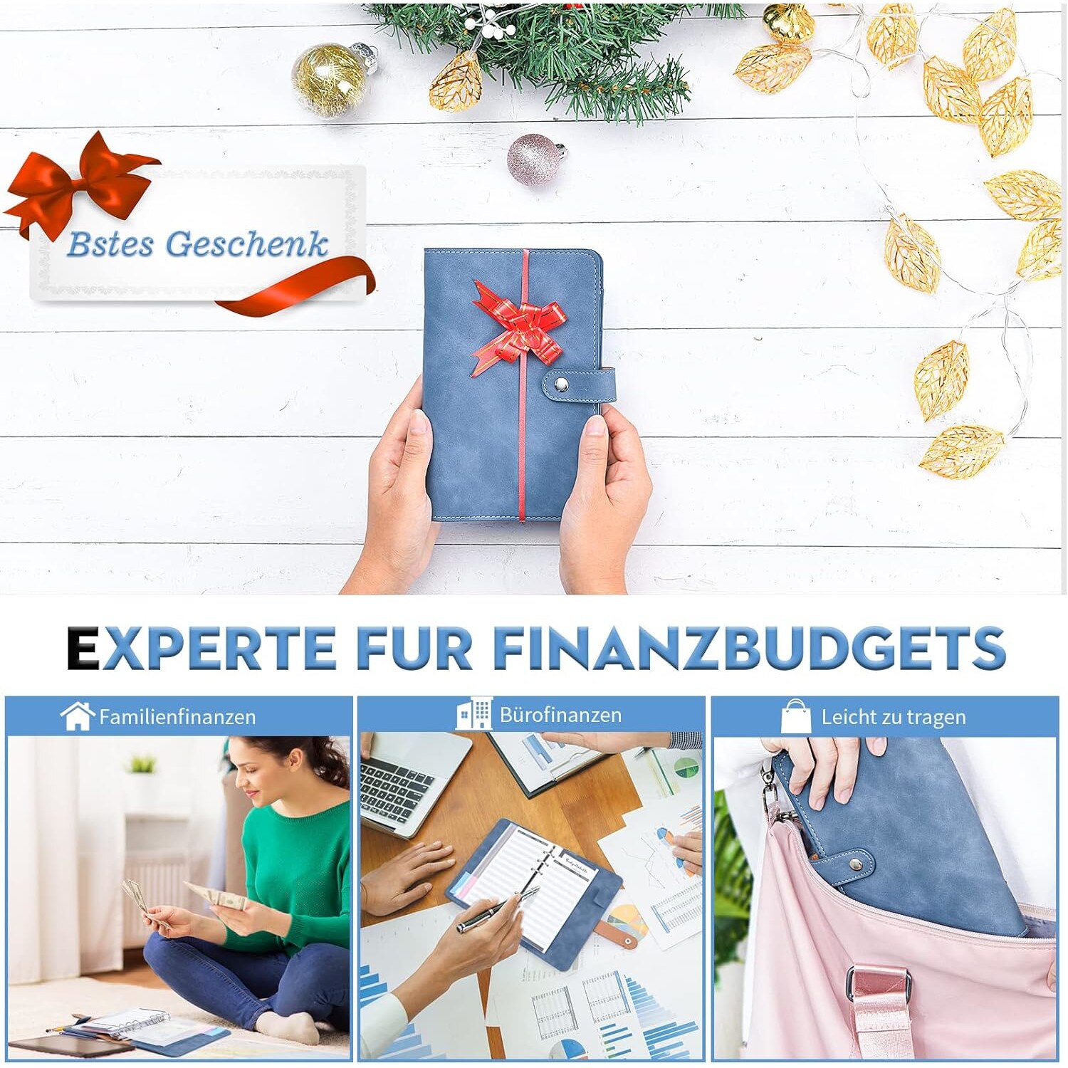 Set agenda planificator buget A6, Aisdelu®, geanta cu fermoar, hartie ...