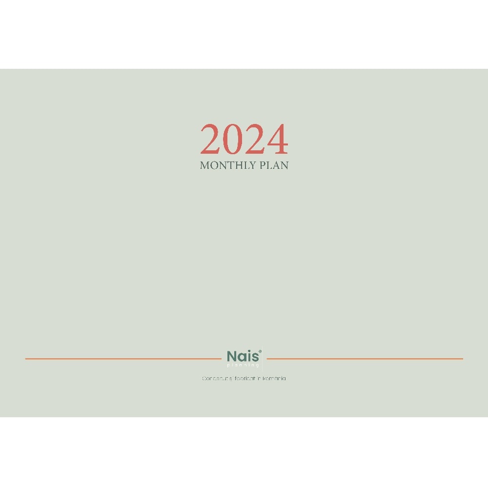 Agenda Monthly Planner 2024 A4 Landscape, Powder Ash - eMAG.ro