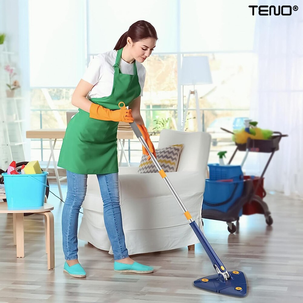 Mop cu Cap Triunghiular Teno®, rotire 360 grade, telescopic, curatare ...