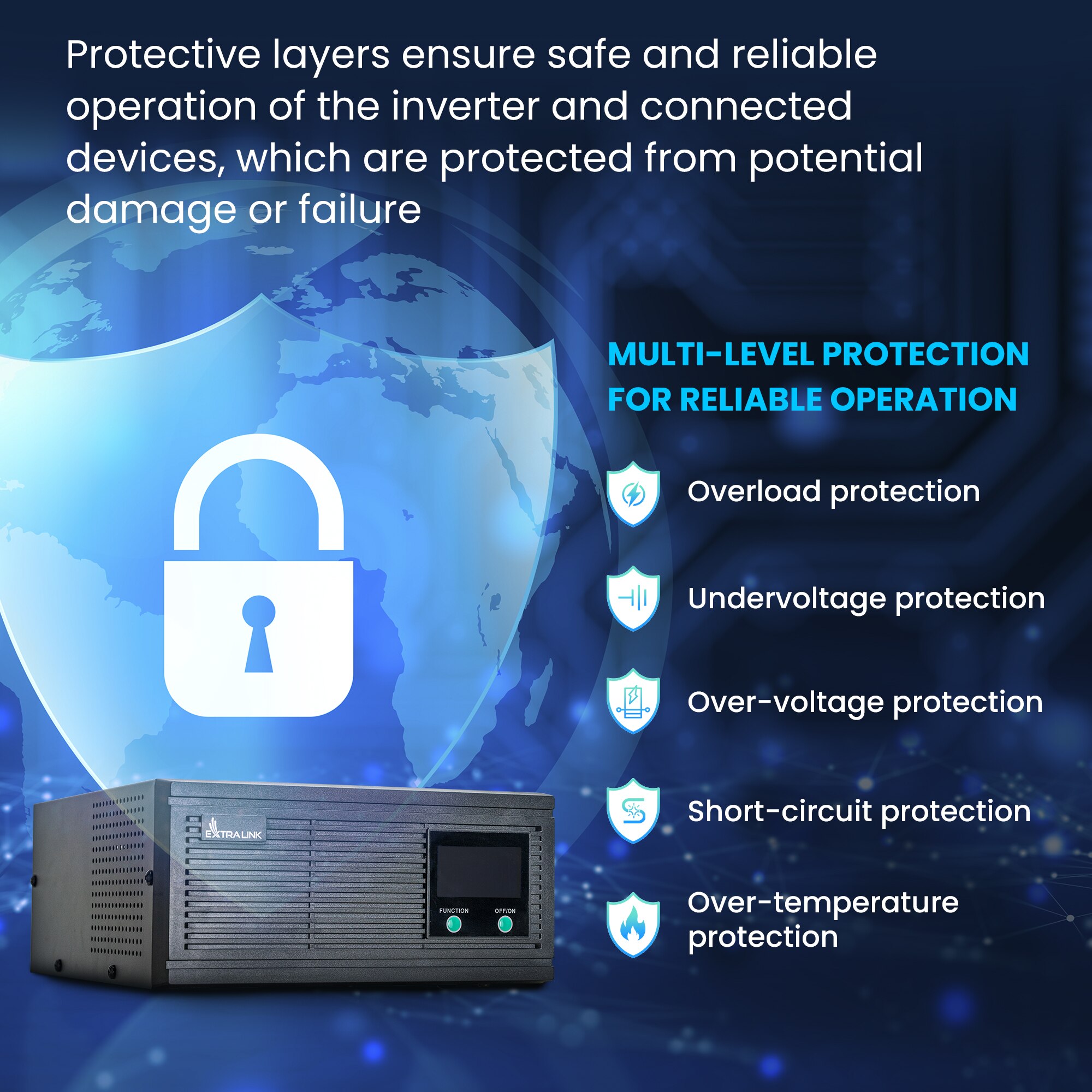 Invertor, Extralink, Model Piorun 3000VA/2100W, unda sinusoidala pura ...