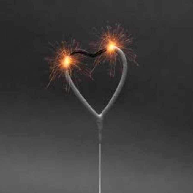 Set cu 5 artificii cu efect de stelute, forma de inimioara, 24x8 cm ...