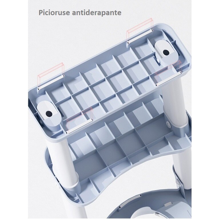 Reductor toaleta pliabil cu scara Little Mom Kids Steps Blue - eMAG.ro