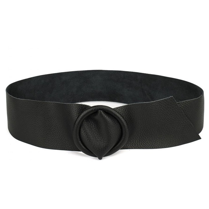 Curea lata dama neagra piele naturala - eMAG.ro