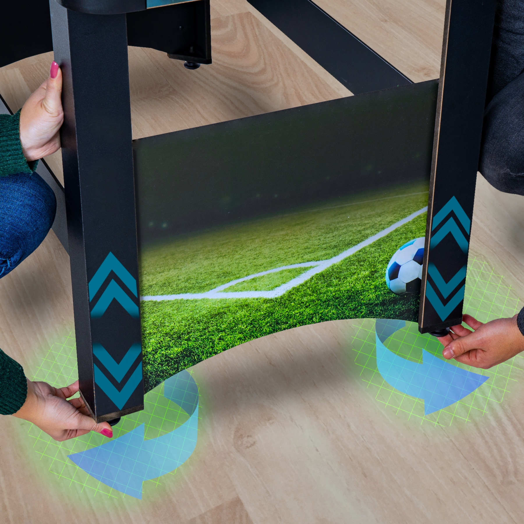 Маса за футбол, Thunder, 4Ft Light, 122x61.5x80.5 cm, ръчни броячи на ...