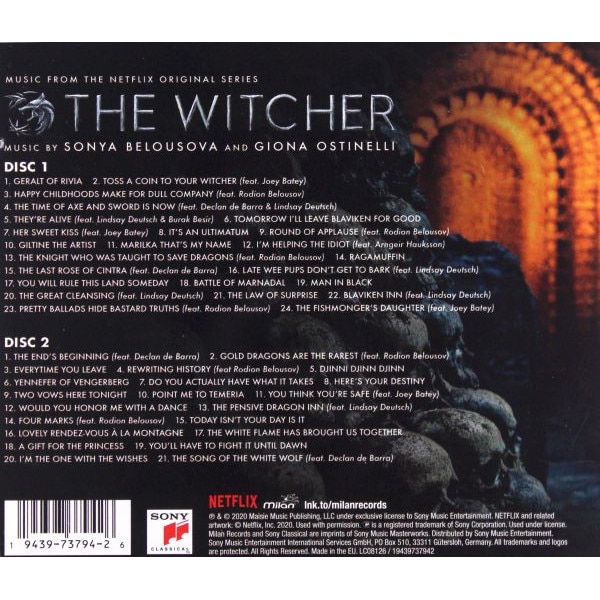 The Witcher soundtrack (Wiedźmin) (Sonya Belousova & Giona Ostin) [2CD ...
